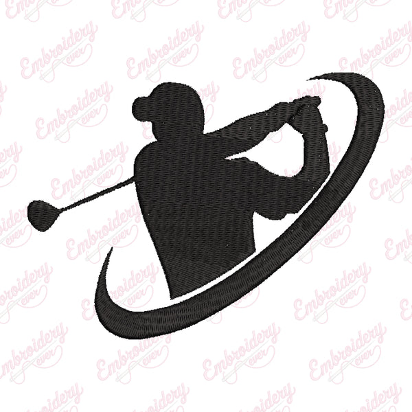 Swing Golf Logo Embroidery Design – EmbroideryEver