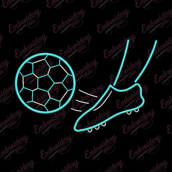Soccer Free Kick Embroidery Design – EmbroideryEver